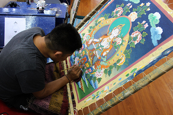 the ancient art of tibetan thangka painting in dharamshala | rama toshi ...